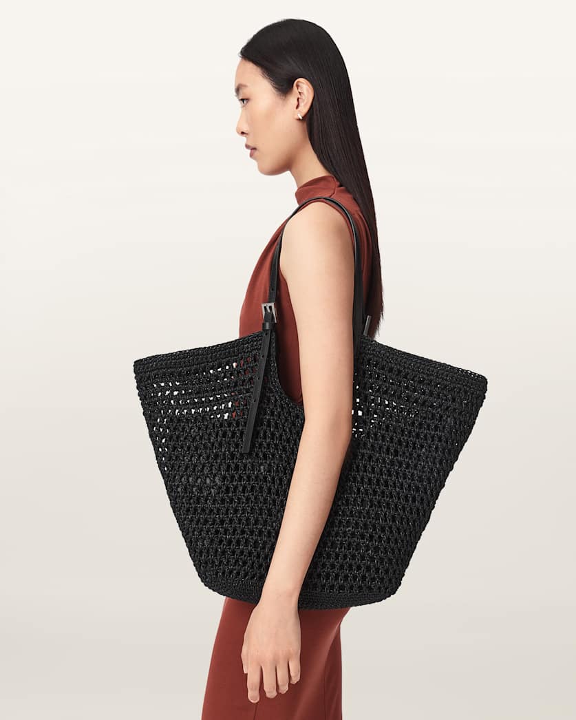 Ara Waxed Cotton Tote Bag Black | ALLSAINTS
